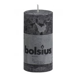 Bolsius, Bolsius Rustic Pillar Candle 100/50 Anthracite
